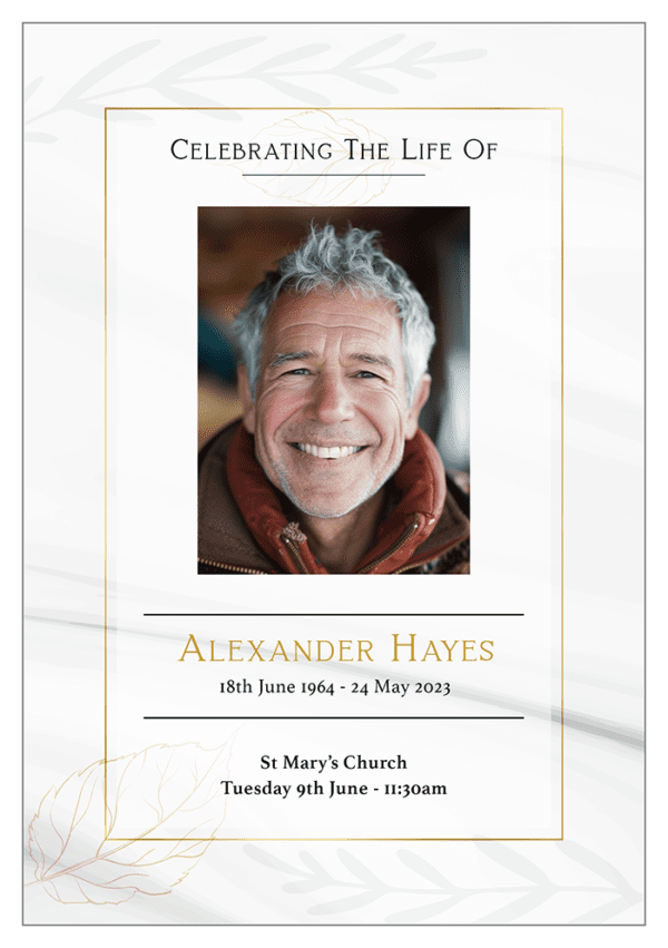 Order Of Service Booklet - Honour - Iridis Memorials